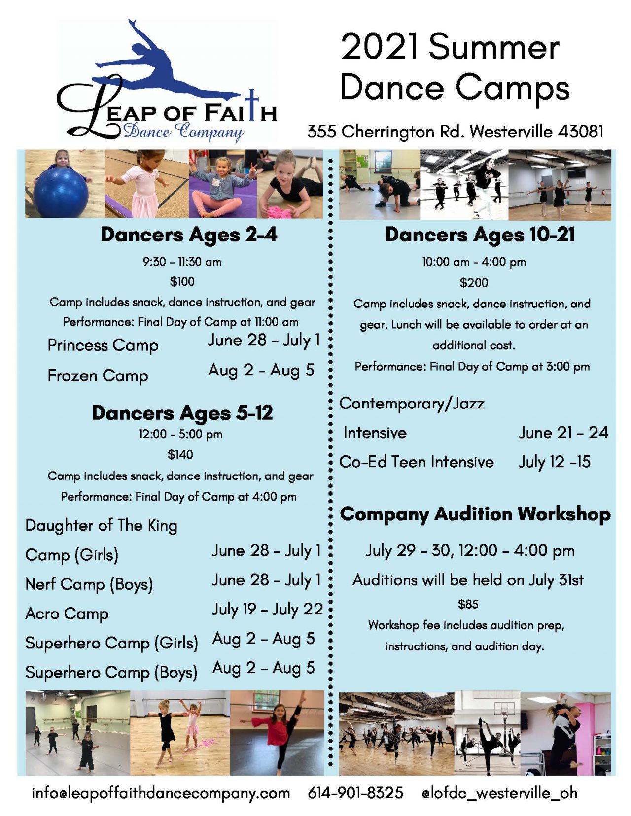 SUMMER CAMPS | Leap of Faith Dance Company